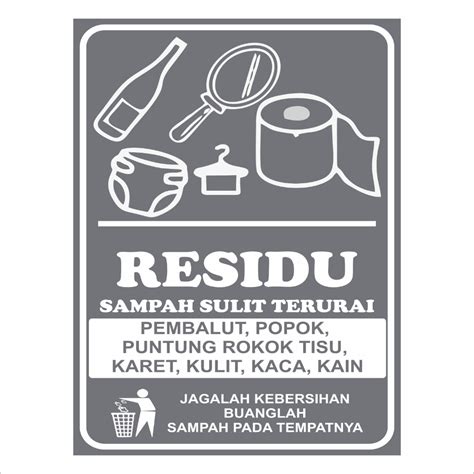 Jual Stiker Tempat Sampah Organik Residu Kertas Besi Plastik