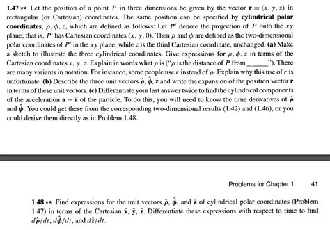 Solved Let The Position Of A Point P In Three Chegg Com