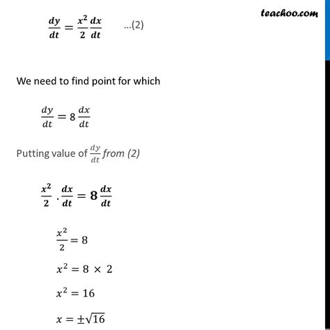 ex 6 1 11 a particle moves along the curve 6y x 3 2 find point