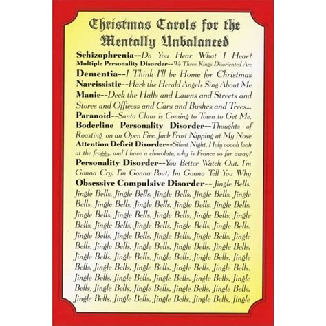 Christmas Carols Funny Humorous Christmas Card