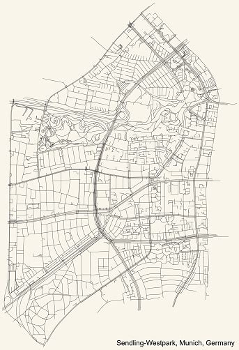 München Sendlingwestpark Kerületének Utcai Térképe Témájú Stock Illusztráció Kép Letöltése