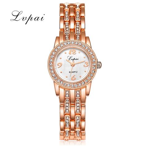 Lvpai Brand Women Luxury Bracelet Watch Fashion Simulated Diamond Alloy