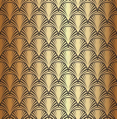 Gold Black Geometric Art Deco Pattern Design Stock Vector Illustration Of Repeat Graphic