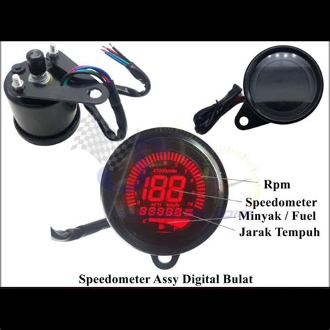 Jual Speedometer Spido Meter Digital Bulat Kecil Murah Shopee Indonesia