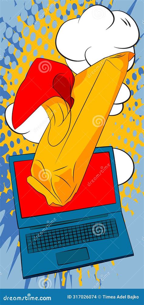 Cartoon Laptop Comic Book Notebook With Wet Wipe Retro Vector Comics