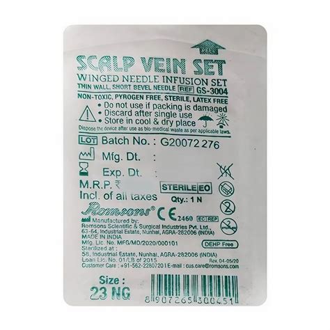Romsons Scalp Vein Set At Rs 5 Piece Scalp Vein Sets In New Delhi