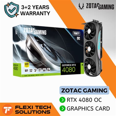 Zotac Gaming Geforce Rtx 4080 Trinity Oc 16gb Gddr6x Gpu Graphics Card Flexi Tech