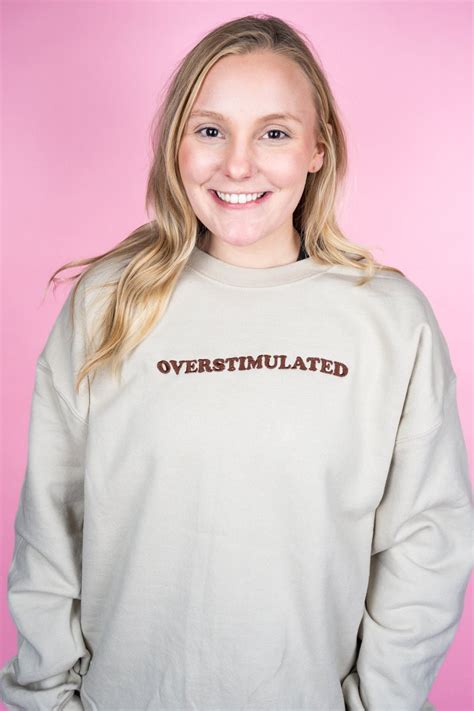 Embroidered Wavy Overstimulated Unisex Nublend Crew Sweatshirt