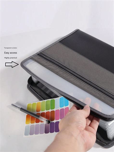 Pc High Capacity A Size Zipper Accordion Folder Multiple Layer Classification Office Document