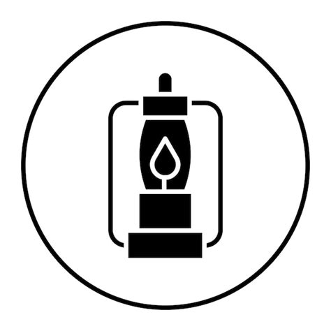 원 안의 불꽃의 흑백 이미지 프리미엄 벡터