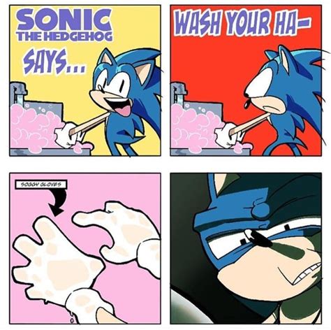 Sonic The Hedgehog Is Trying To Wash His Hands