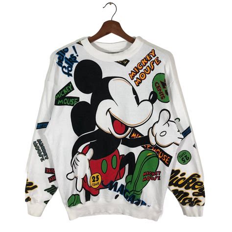 Vintage 90s Mickey Mouse All Over Print Sweatshirt Crewneck Mickey