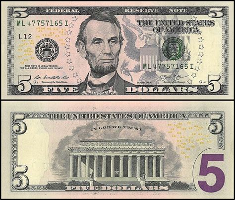 Printable 5 Dollar Bill Free Printable Templates