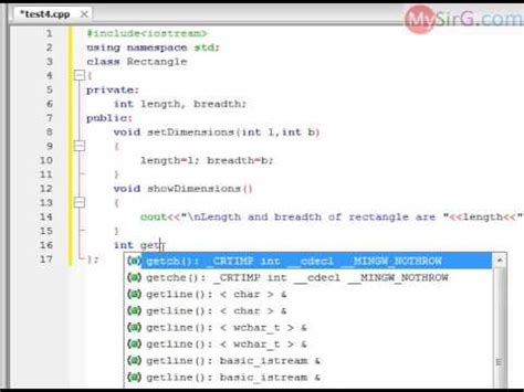 Cpp Program To Define Class Rectangle Hindi Youtube