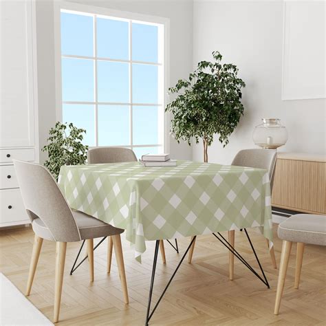 پارچه مخمل کوسن مدل چهارخونه سبز پسته ای کد 5011858 پارچه باما