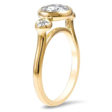 Custom Three Stone Bezel Diamond Ring Bezel Diamond Rings Brilliant