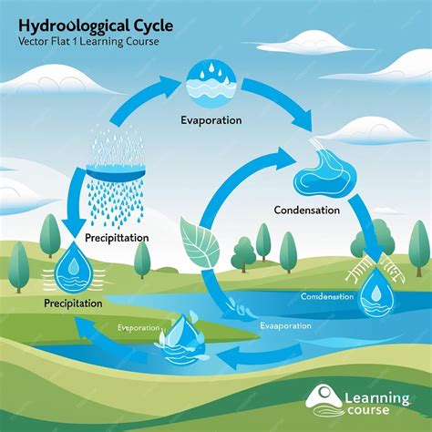 The Hydrological Cycle Process Visually For Learning Course Water