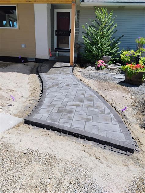 Unilock Treo Smooth Paver Walkway Installation Landscaping Boise