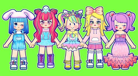 Roblox Style Paper Dolls Crafts Paper Book Diy Desenhos Para Colorir