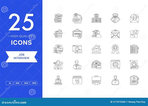 Vector Set Of Job Interview Icons Stock Vector Illustration Of
