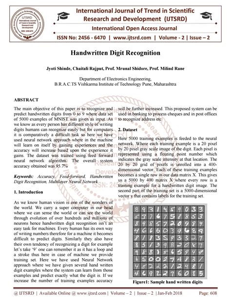 Handwritten Digit Recognition By International Journal Of Trend In