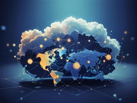 Premium Ai Image Seamless Data Flow Cloud Computing Technology Concept