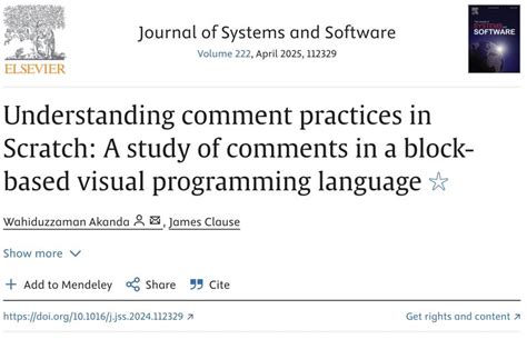 Journal Of Systems And Software On Linkedin Visualprogramming Codingeducation Scratch
