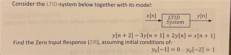 solved consider the ltid system below together with its