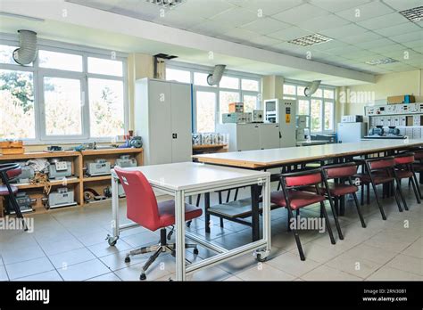 empty classroom workshop empty class in a university with a group