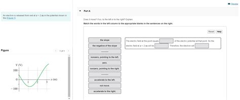 solved review part a an electron is released from rest at x