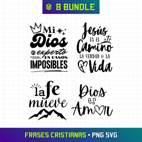 Frases Cristianas SVG Frases Religiosas PNG SVG Bundle Cricut Svg
