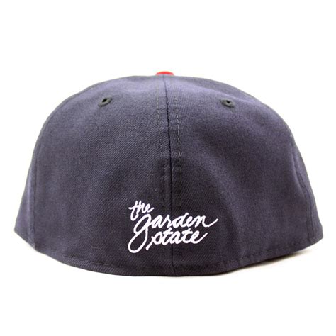 Nj Script New Era 59fifty Fitted Hat Navy Red Gray Under Brim Ecapcity