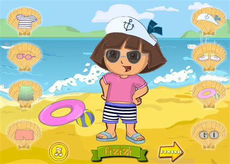 Dora The Explorer Beach Dress Up Play Online On Flash Museum 🕹️