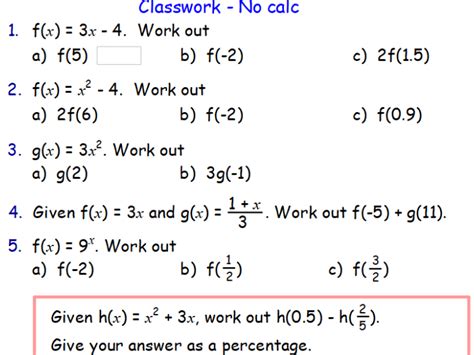GCSE Maths Functions Higher Teaching Resources