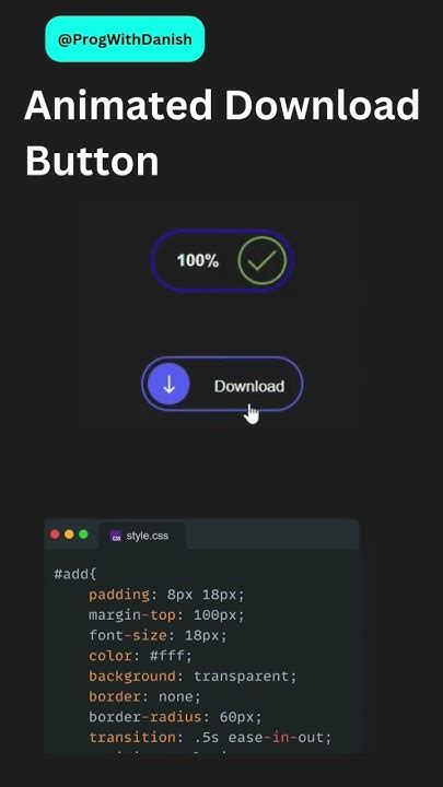 Animated Download Button Html Css Coding Htmlcss Learnhtml5andcss3