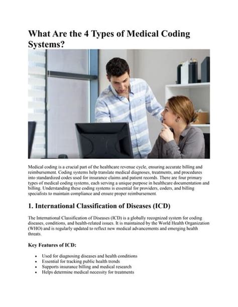 What Are The 4 Types Of Medical Coding Systems Pdf