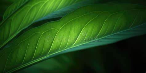 The Close Up Of Leaf Texture In Green Abstract Nature Background With A