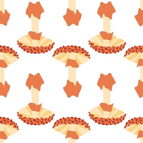 Magic Mushrooms Seamless Pattern Psychedelic Hallucination 60s Hippie