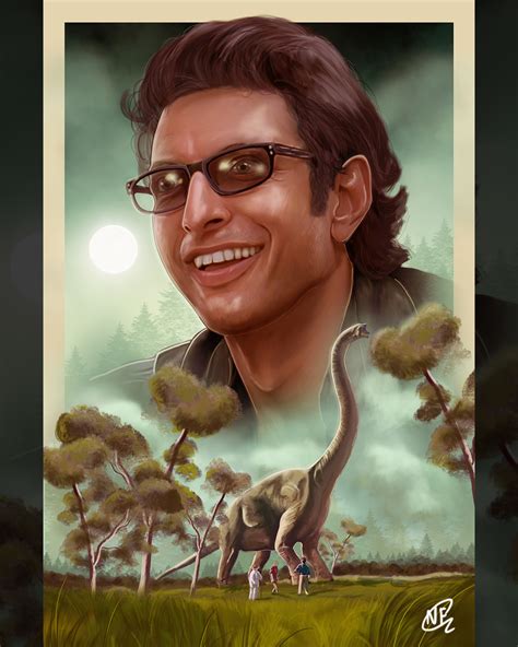 Jurassic Park Character Series Poster By Neil Fraser Graphics