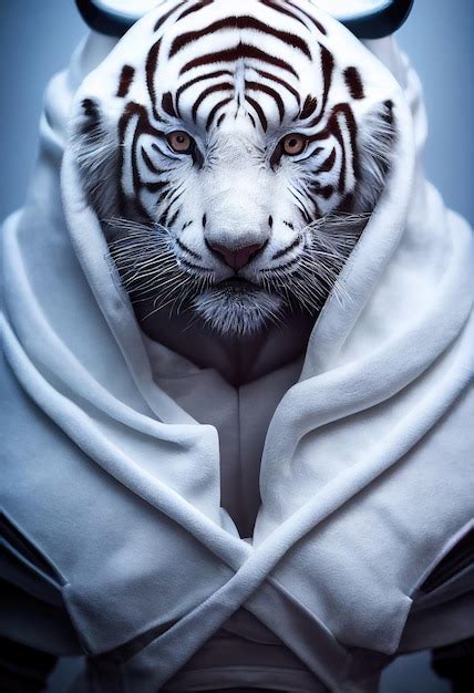 Premium Photo Fantasy Portrait Of A Militant Tiger Assassin In An