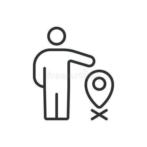 Give Wrong Location Icon In Line Design Wrong Location Error