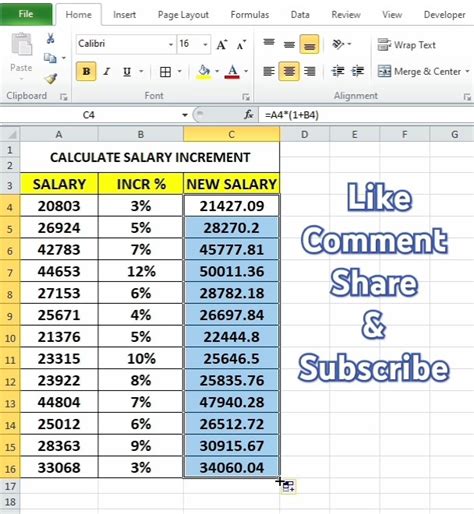How To Calculate Salary Increment Amazing Excel Trick 👉🔥 Youtube