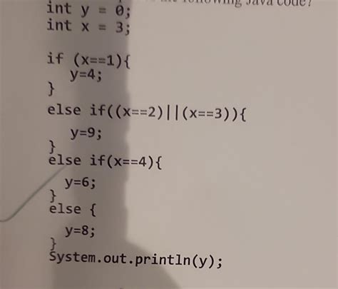 Solved Int Y0 Int X3 If X1 Y4 Else If