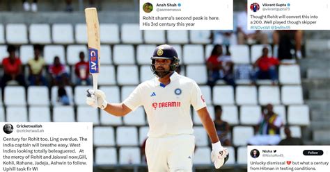 Ind Vs Wi Twitter Hails Captain Rohit Sharma For Terrific Ton Vs West