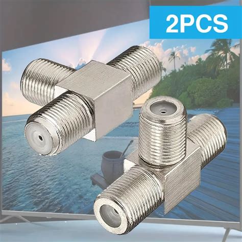 3방향 F형 분배기 F형 암 2개의 암 T형 동축 커넥터 어댑터 Tv 비디오 Vcr 안테나 Tv 케이블 튜너 Temu