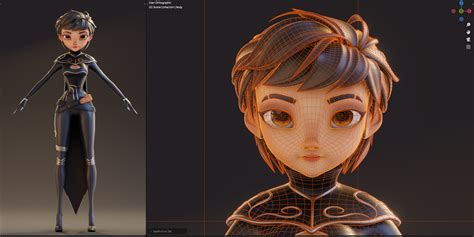 D Model Stylized Female Assassin Character Blender Blender Market