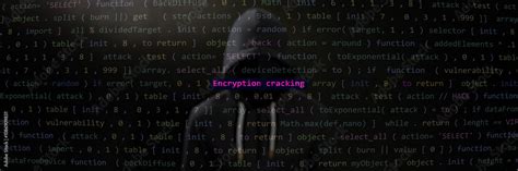 Cyber Attack Encryption Cracking Text In Foreground Screen Anonymous