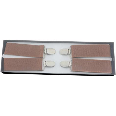 Light Brown 4 Clip Suspenders Aladdin Ties