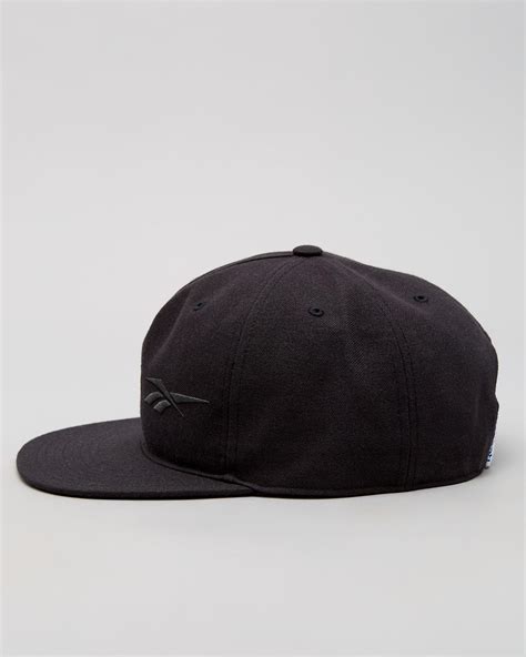 Shop Reebok Vector Flat Peak Cap In Black Black Black Fast Shipping And Easy Returns City