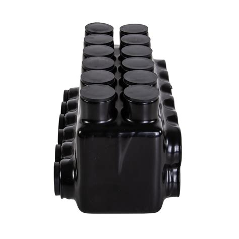 12 Port Black Stacked Pre Insulated Connector 500 Mcm 4 Awg Nsi Industries